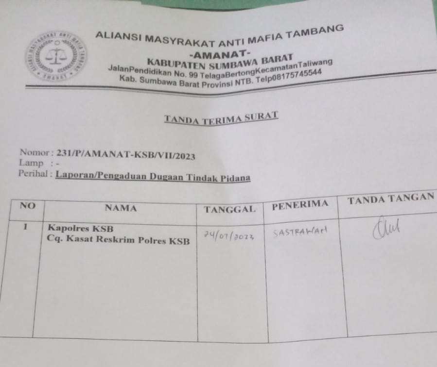 AMANAT Resmi Lapor Bisnis Jual Beli Solar PT AMNT dan PT PIL ke Polres ...